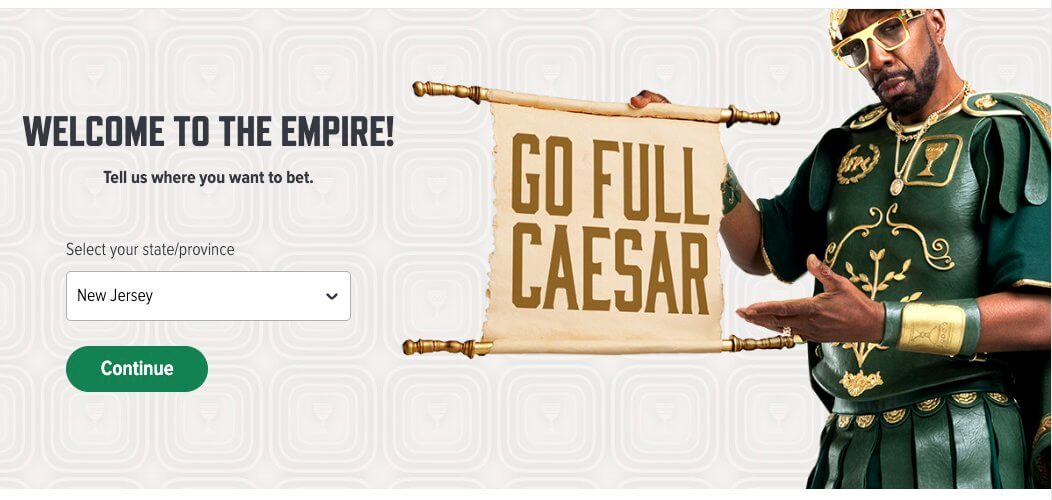 Caesars Sportsbook NJ 2024: Promo: Bet Credit up to $1,250
